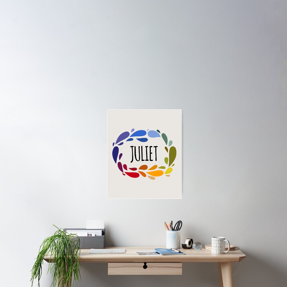 "Juliet Name Cute Colorful Gift Named Juliet" Poster by kindxinn ...