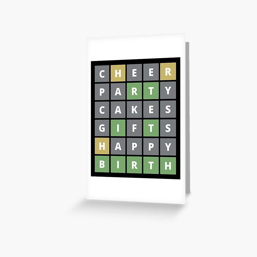 "Wordle Game Birthday Edition, Powerlanguage wordle" Greeting Card by ...