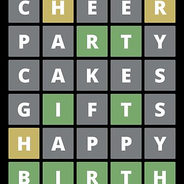 Chapa for Sale con la obra «Edición de cumpleaños del juego Wordle ...