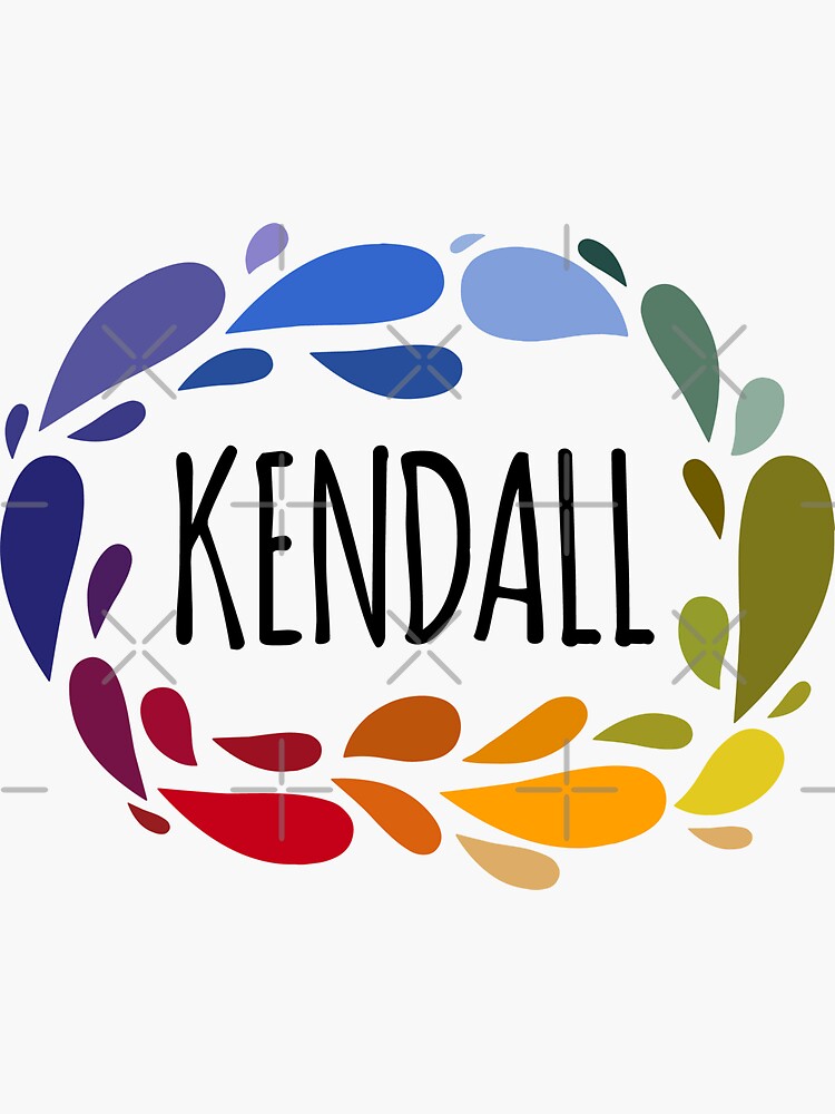 "Kendall Name Cute Colorful Gift Named Kendall" Sticker for Sale by ...