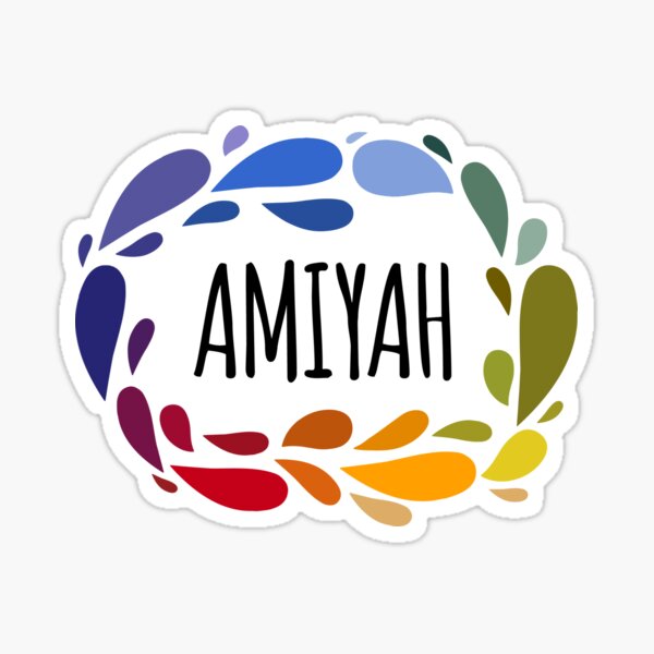 "Amiyah Name Cute Colorful Gift Named Amiyah" Sticker by kindxinn ...