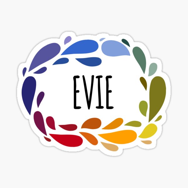 "Evie Name Cute Colorful Gift Named Evie" Sticker by kindxinn | Redbubble