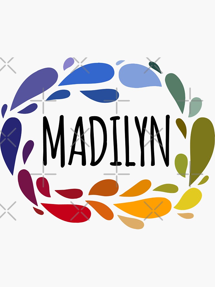 "Madilyn Name Cute Colorful Gift Named Madilyn" Sticker by kindxinn ...
