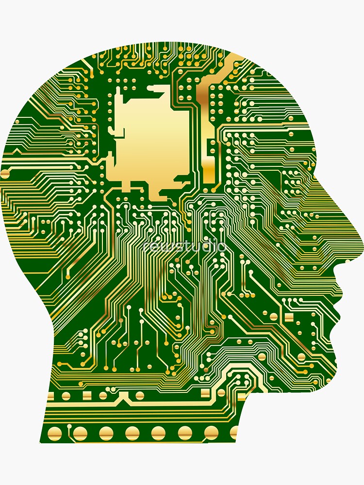 "Computer Brain" Sticker for Sale by rewstudio | Redbubble