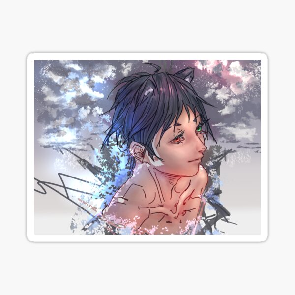 "Cat boy" Sticker by Yawmless | Redbubble