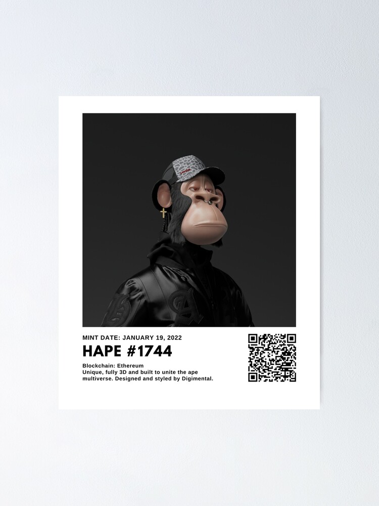 "Hape #1744 NFT QR code" Poster for Sale by Digitalassetart | Redbubble