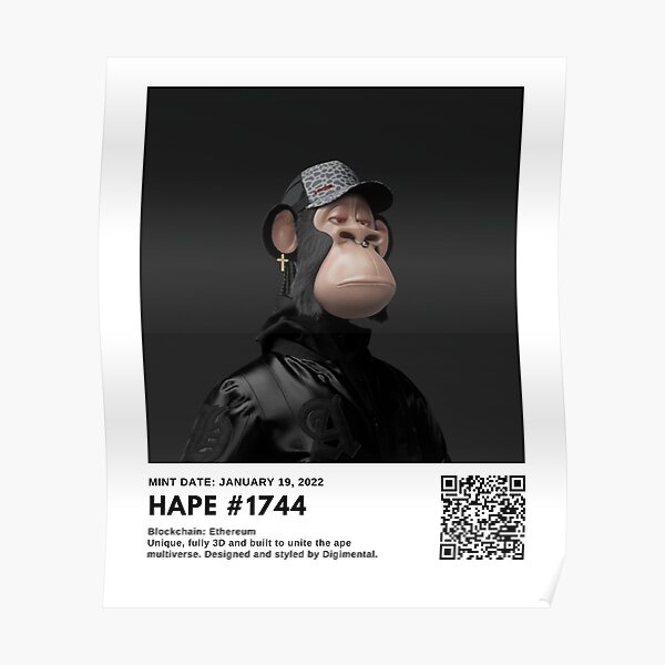 "Hape #1744 NFT QR code" Poster for Sale by Digitalassetart | Redbubble