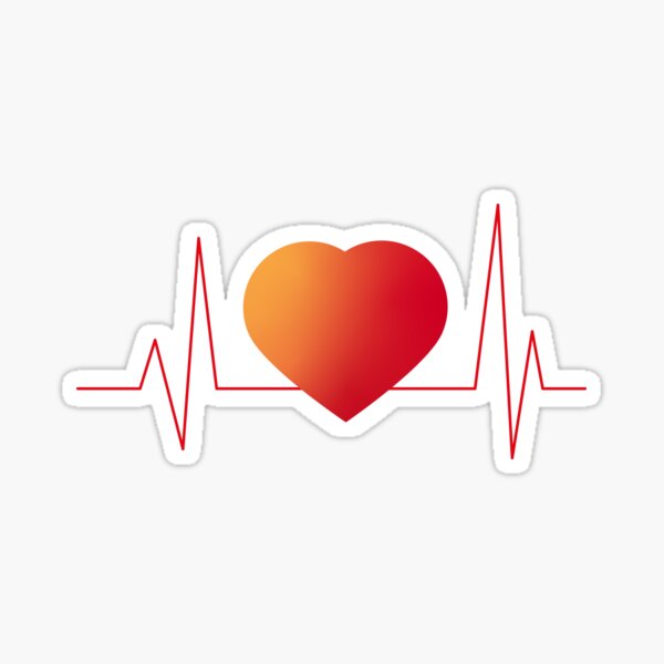 "Heartbeat trance, Red heart pulse" Sticker by NFillustra | Redbubble