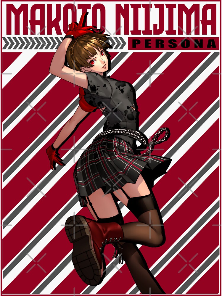 "Graphic red color Makoto anime character" Sticker by Giovanna2850 ...