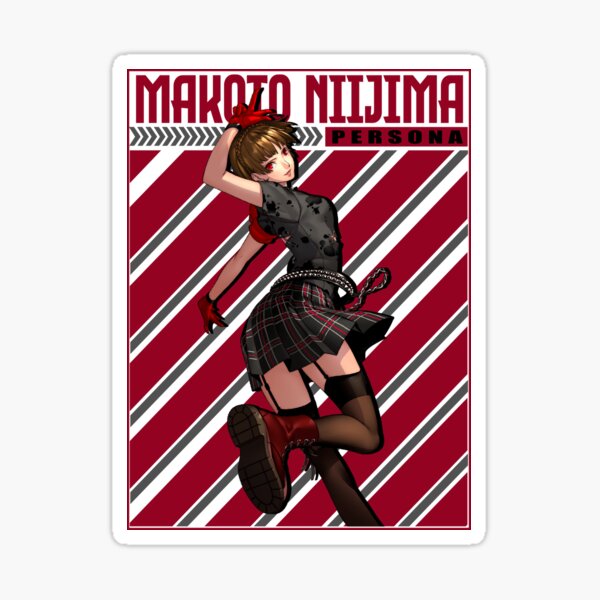 "Graphic red color Makoto anime character" Sticker by Giovanna2850 ...