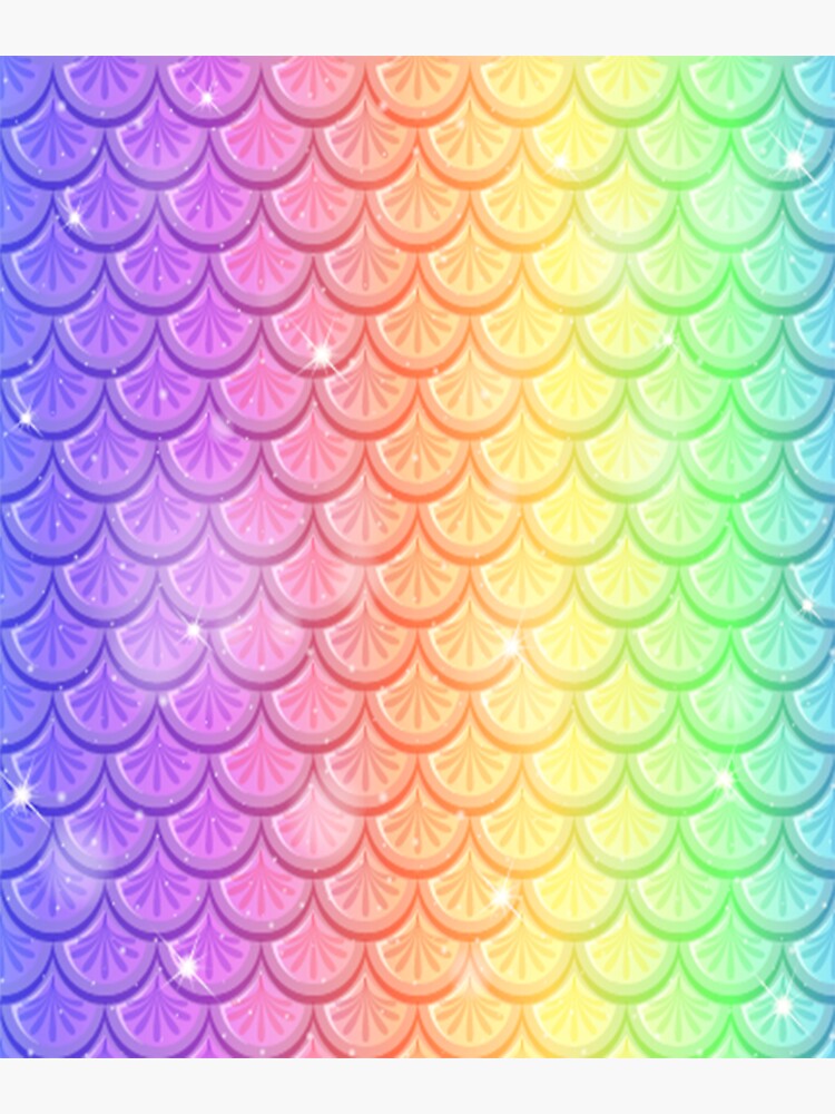 "Rainbow fish scale seamless pattern background T-Shirt" Sticker by ...