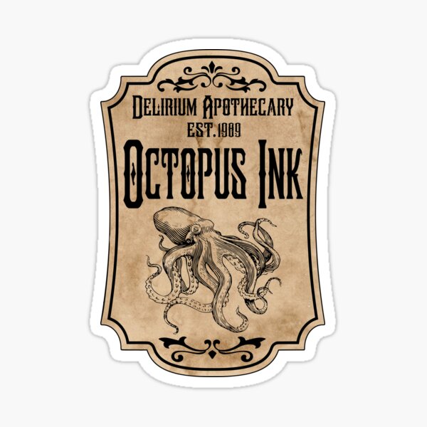 "Octopus Ink potion label" Sticker for Sale by Freaky-Frenk | Redbubble