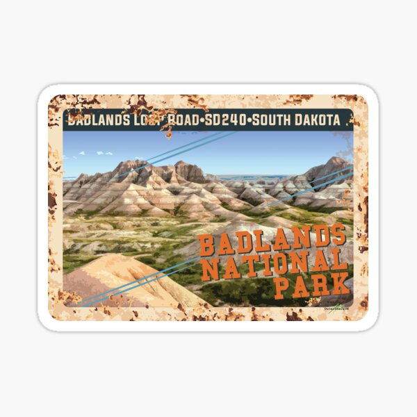 "Badlands National Park South Dakota State Park USA Sticker T-Shirt 04 ...