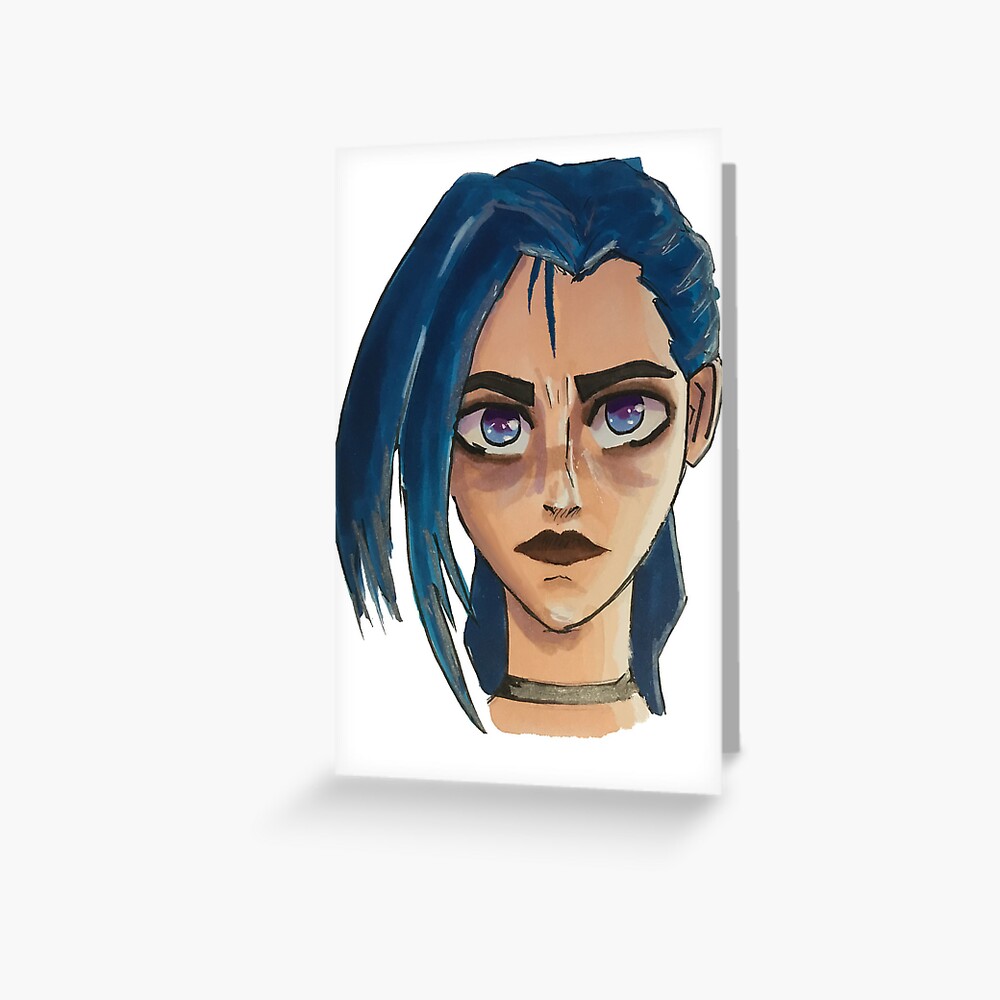 "Jinx arcane pen drawing sketch" Greeting Card by Syz-Art | Redbubble