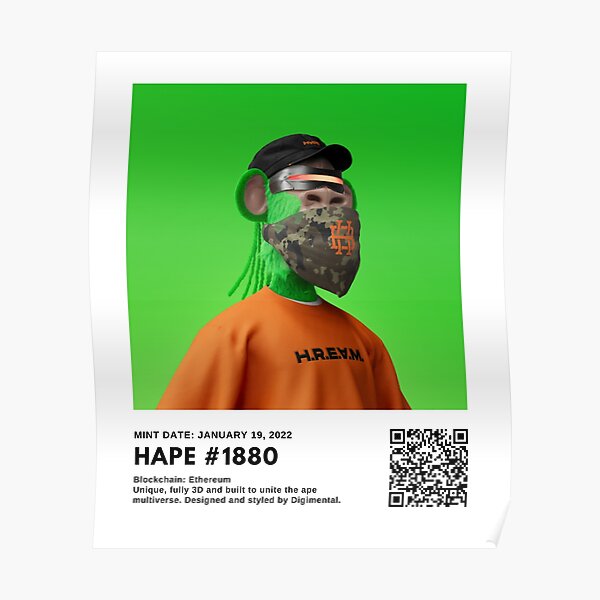 "Hape #1880 NFT QR Code" Poster for Sale by Digitalassetart | Redbubble