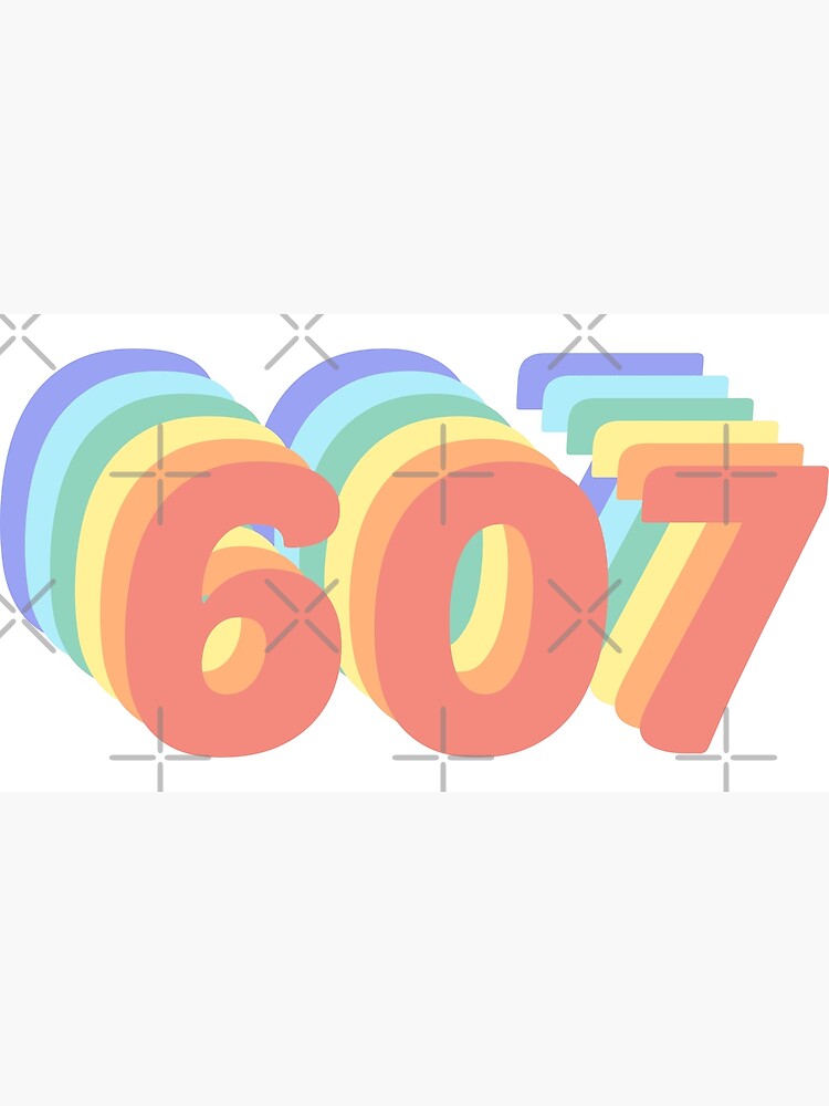  607 Area Code Zip Code Location Rainbow Poster For Sale By WA KA NE