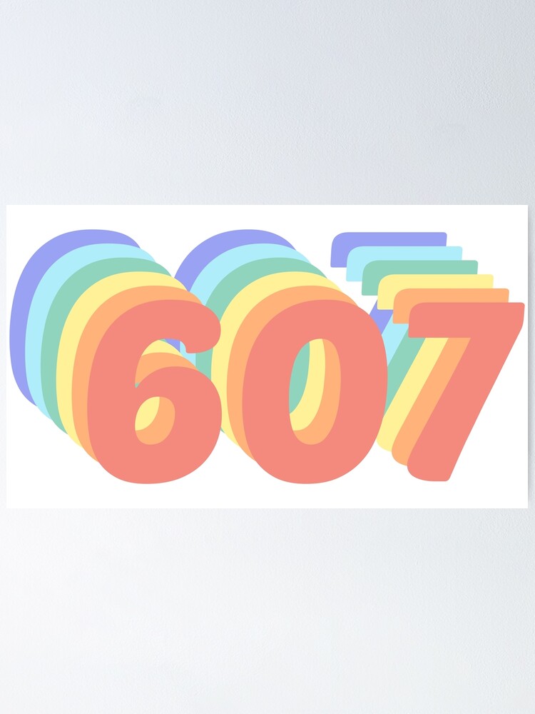 "607 area code zip code location rainbow" Poster for Sale by WA-KA-NE ...