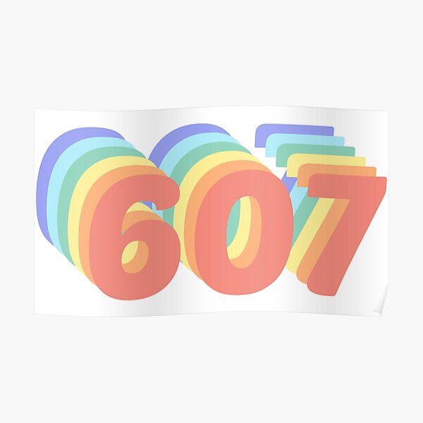 "607 area code zip code location rainbow" Poster for Sale by WA-KA-NE ...