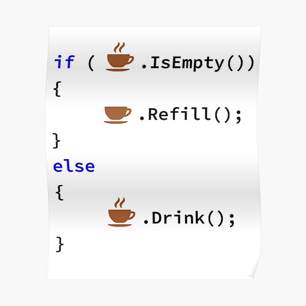 "If Coffee Is Empty Refill, else Drink in C# Programming Language, Cup ...