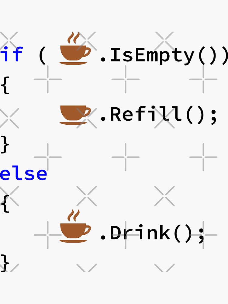 "If Coffee Is Empty Refill, else Drink in C# Programming Language, Cup ...