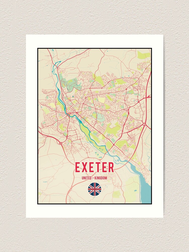 "Exeter city map of England" Art Print for Sale by PostersProf1 | Redbubble