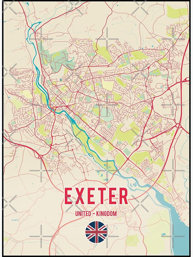 "Exeter city map of England" Poster by PostersProf1 | Redbubble