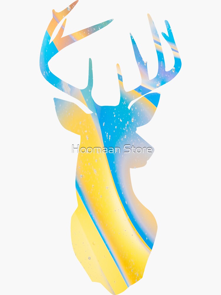 "Cute Dear-Animals-Yellow and blue" Sticker for Sale by VintageEra ...