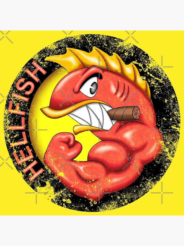 "Vintage Flying Hellfish" Poster for Sale by ANAIDEIADESIGNS | Redbubble