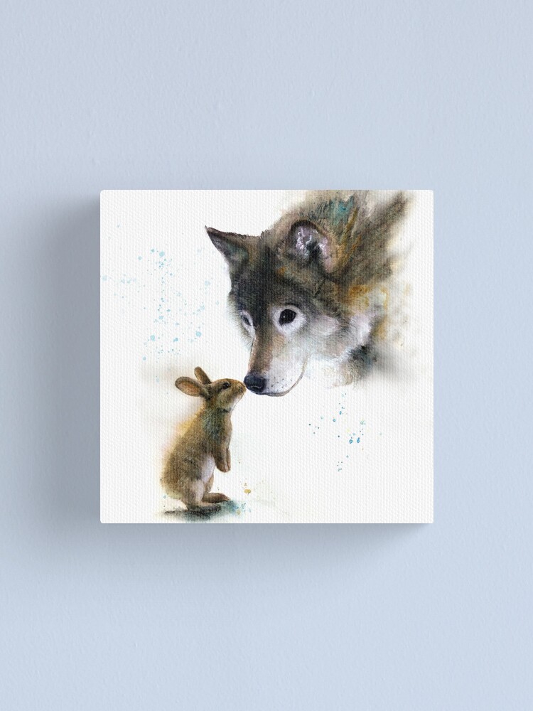 "wolf and rabbit" Canvas Print by thislia | Redbubble