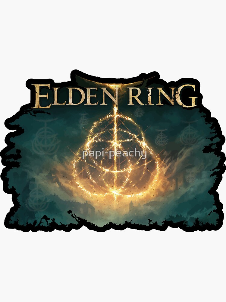 "elden ring logo art" Sticker by papi-peachy | Redbubble