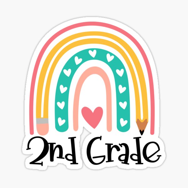 "Second 2nd Grade School Item With Boho Rainbow Aesthetic in Primary ...