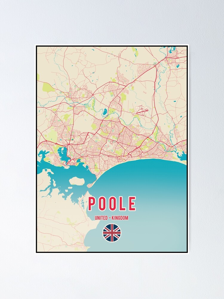 "Poole map print - art deco and wall art" Poster for Sale by ...