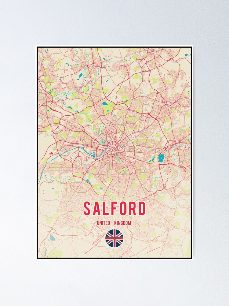 "Salford map city uk" Poster for Sale by PostersProf1 | Redbubble
