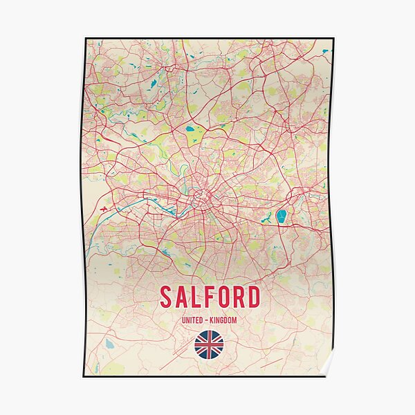 "Salford map city uk" Poster for Sale by PostersProf1 | Redbubble