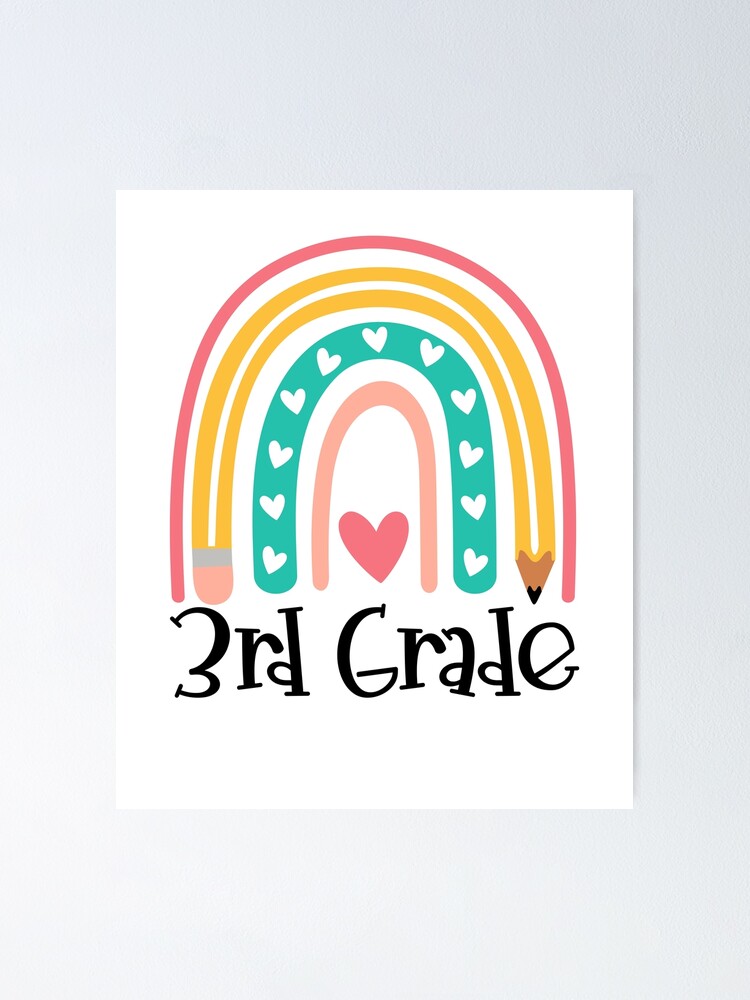 "Third 3rd Grade School Item With Boho Rainbow Aesthetic in Pastel ...