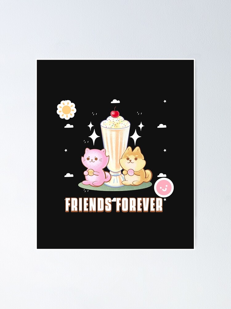 "Friends forever cute food illustration" Poster for Sale by deluxis ...