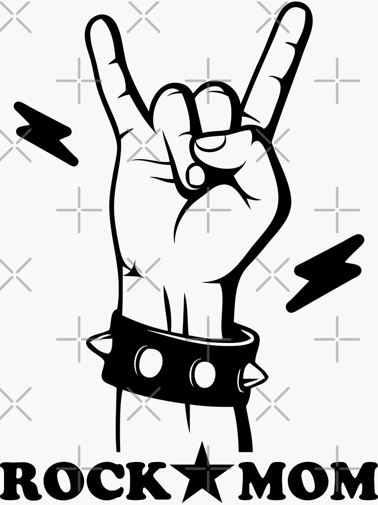 "Rock mom - Corna sign of horns mama" Sticker for Sale by pixxart ...