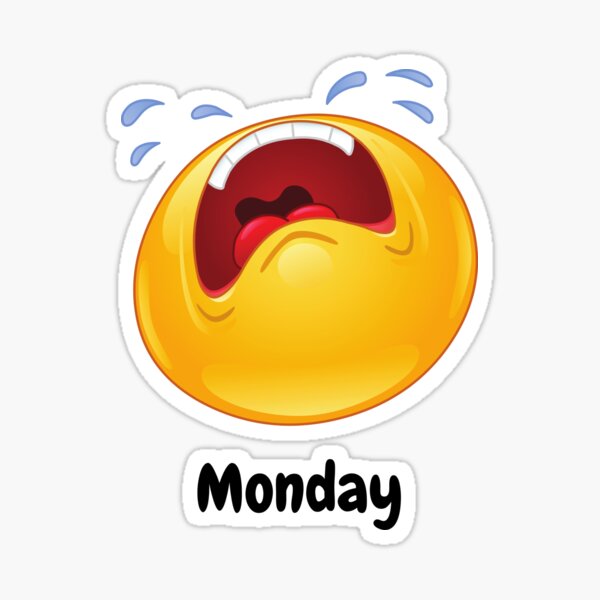 "Monday, so I'm crying." Sticker for Sale by c-yamashita | Redbubble