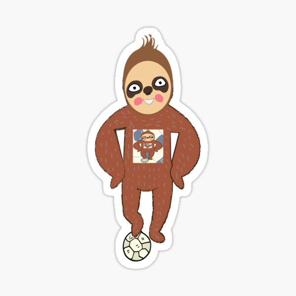 "cute sloth playing soccer" Sticker by INTALK | Redbubble