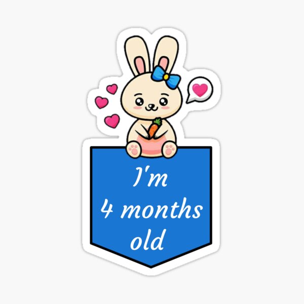 "Baby boy milestone 4 month " Sticker by CoolAR | Redbubble