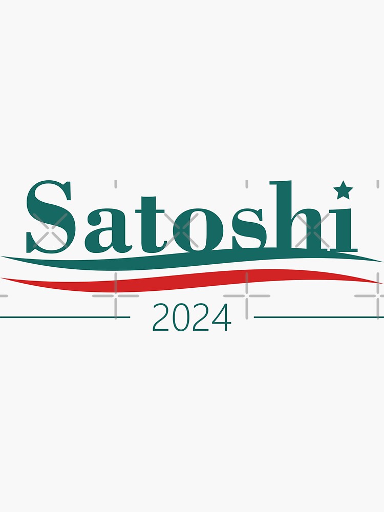 "Satoshi Nakamoto 2024" Sticker by area-design- | Redbubble