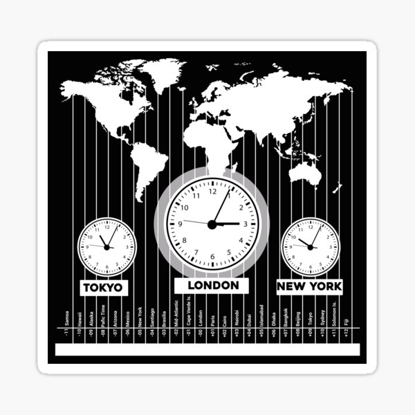 " Time Zone Map London" Sticker for Sale by BREEZYLIGHT | Redbubble