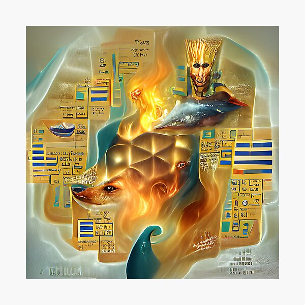 Lámina fotográfica «145 - AI Mono faraón en Egipto» de Byterra-Artech ...