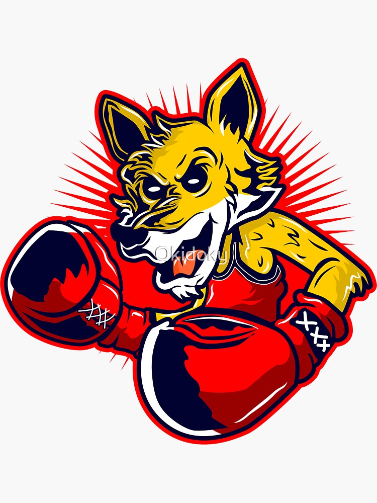 "Boxing foxy head sticker" Sticker for Sale by Okidoky | Redbubble