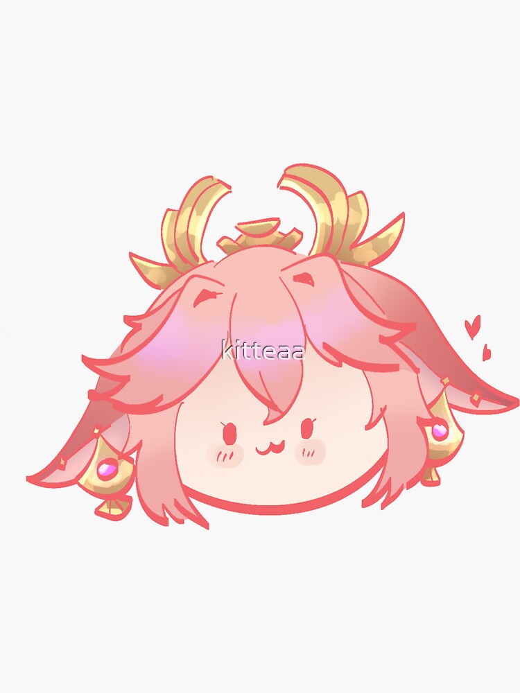 "Yae Miko chibi" Sticker by kitteaa | Redbubble
