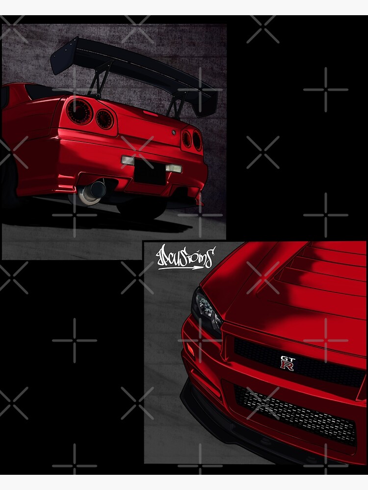 "GTR R34 Skyline" Poster for Sale by JDMCarStuff | Redbubble