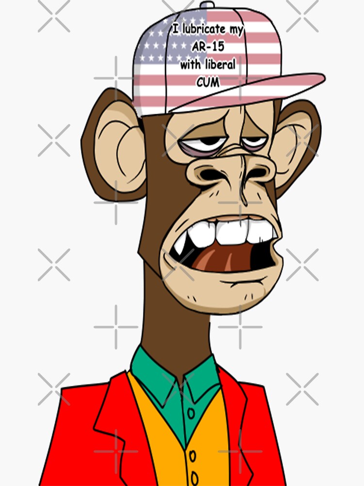 "Crazy monkey nft collection" Sticker for Sale by Red-Samurai | Redbubble