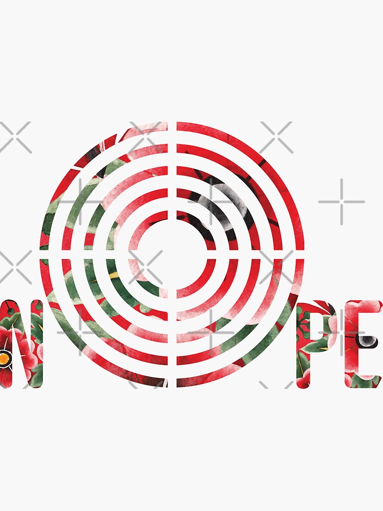 "Nope with Target Bold Red Floral Motif Meme Ironic Satire" Sticker by ...