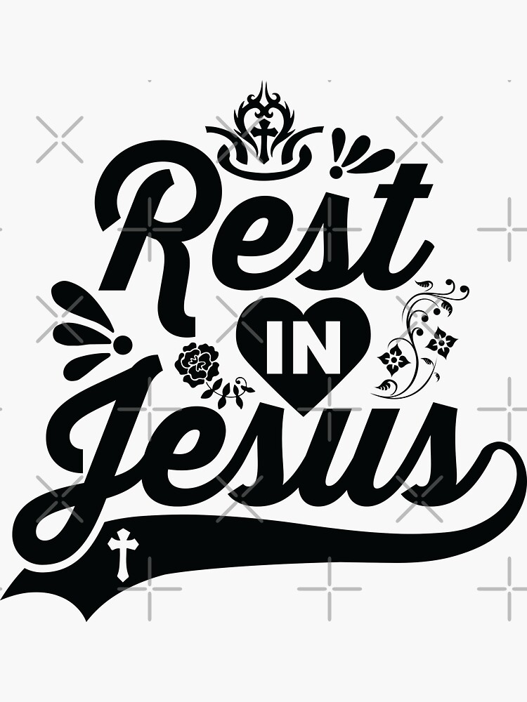 "Rest in Jesus, Bible verse design" Sticker by ultramodern | Redbubble