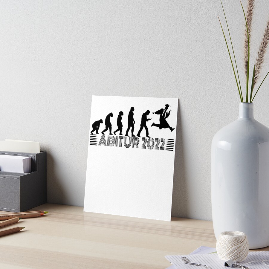 "Abi 2022 Abitur passed Evolution retro black Abitur 2022" Art Board ...
